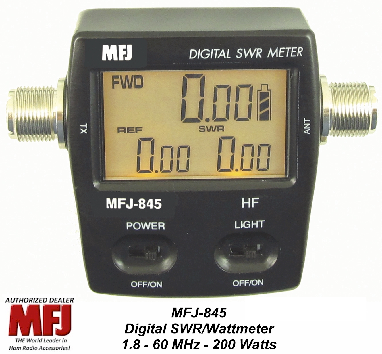 MFJ 845 Digital SWR/Power/Wattmeter HF, 1.8 - 60 MHZ, 200 Watts Mobile ...